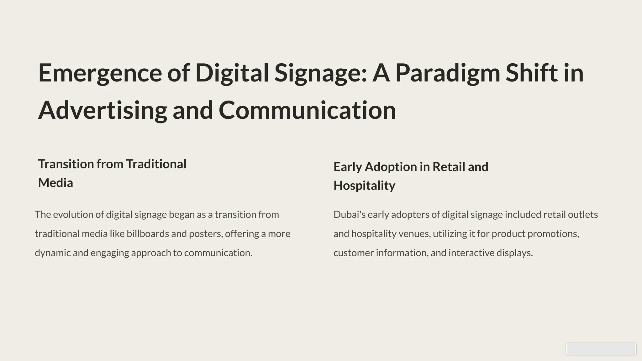 The evolution of digital signage in Dubai: Trends and technologies | PPT