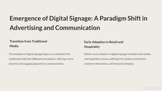 The evolution of digital signage in Dubai: Trends and technologies | PPT