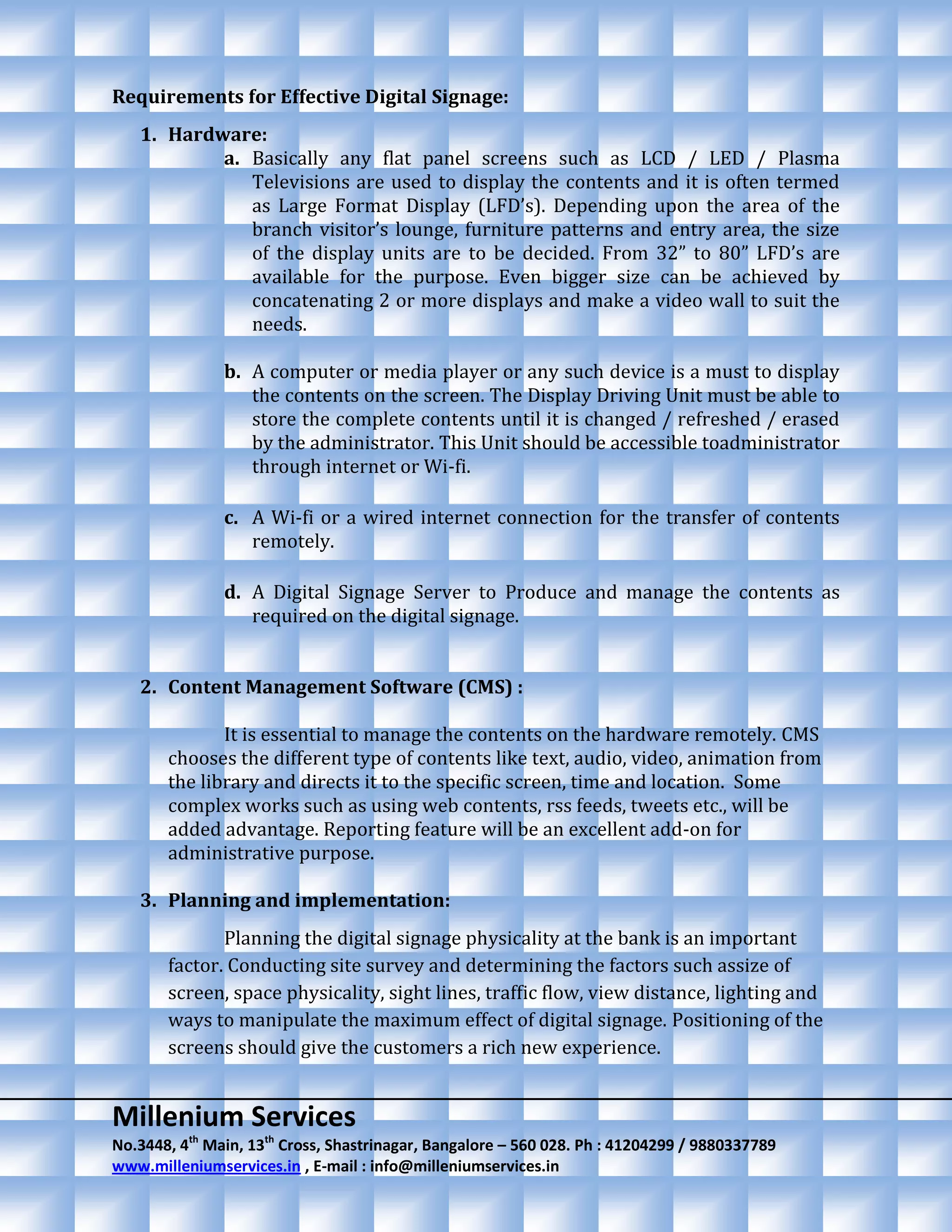 Digital signage for banks | DOCX