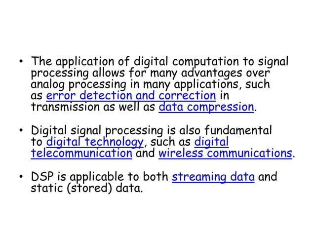 Digital signal processing | PPTX | Digital Audio | Computer Software and Applications