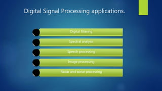 Digital signal processing appliations ecg | PPTX