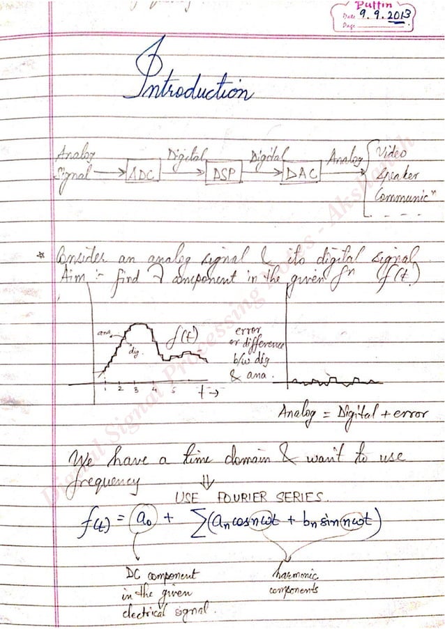 Digital signal processing notes - Akshansh | PDF