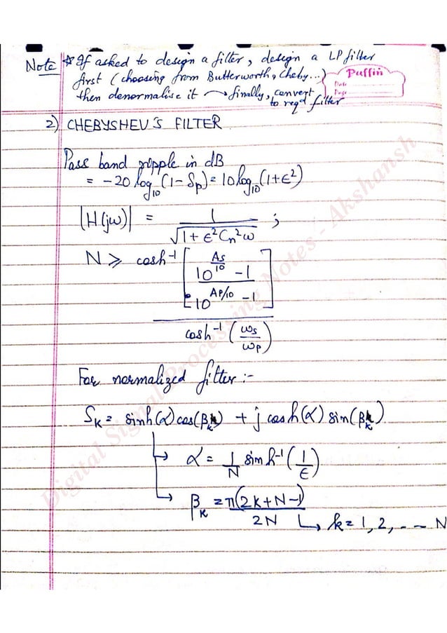 Digital signal processing notes - Akshansh | PDF