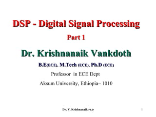 Digital signal processing part1 | PPT
