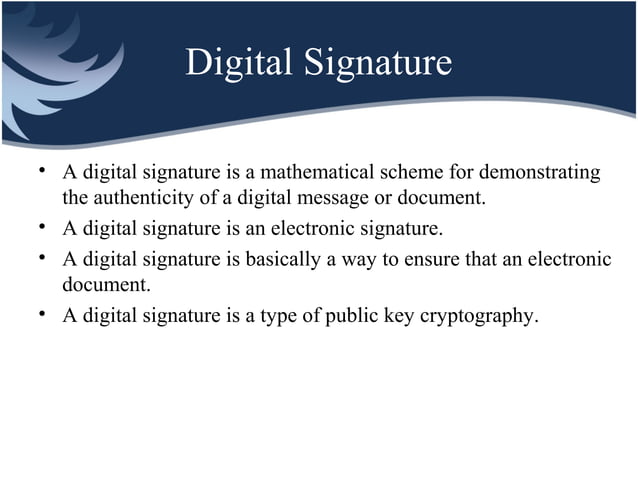 Digital signature | PPT | Computing | Technology & Computing