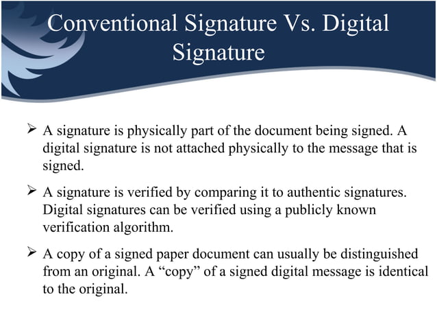 Digital signature | PPT | Computing | Technology & Computing