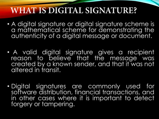 Digital Signature | PPT