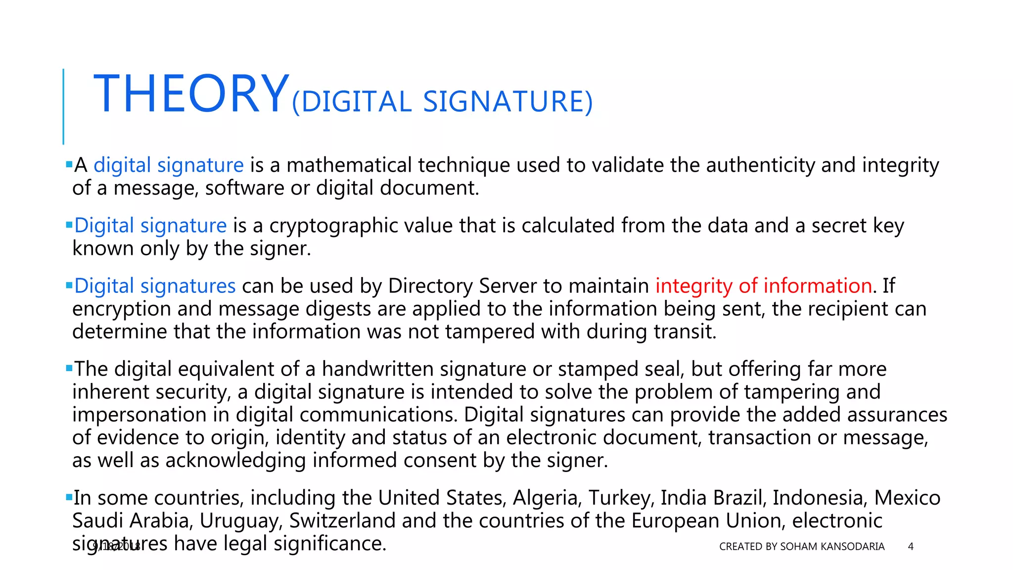 Digital signature(Cryptography) | PPTX