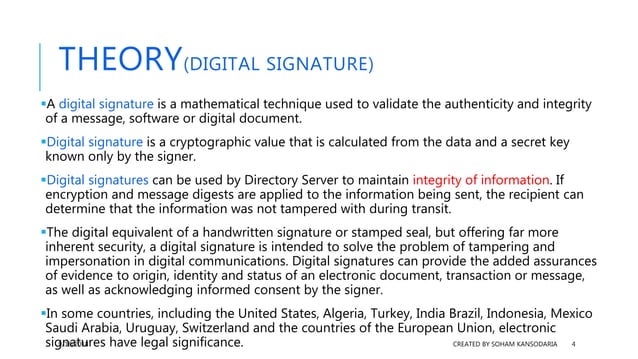 Digital signature(Cryptography) | PPTX