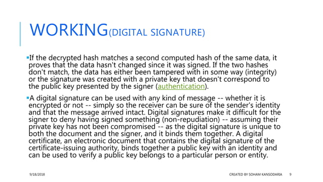 Digital signature(Cryptography) | PPTX