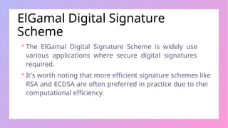 Digital Signature in CryptographyElgammal | PPT