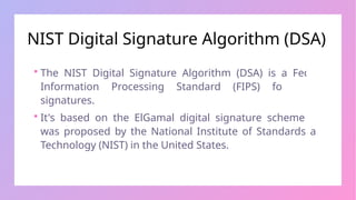 Digital Signature in CryptographyElgammal | PPT