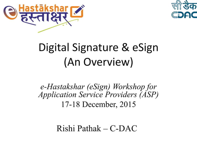 Digital signature & eSign overview | PPT