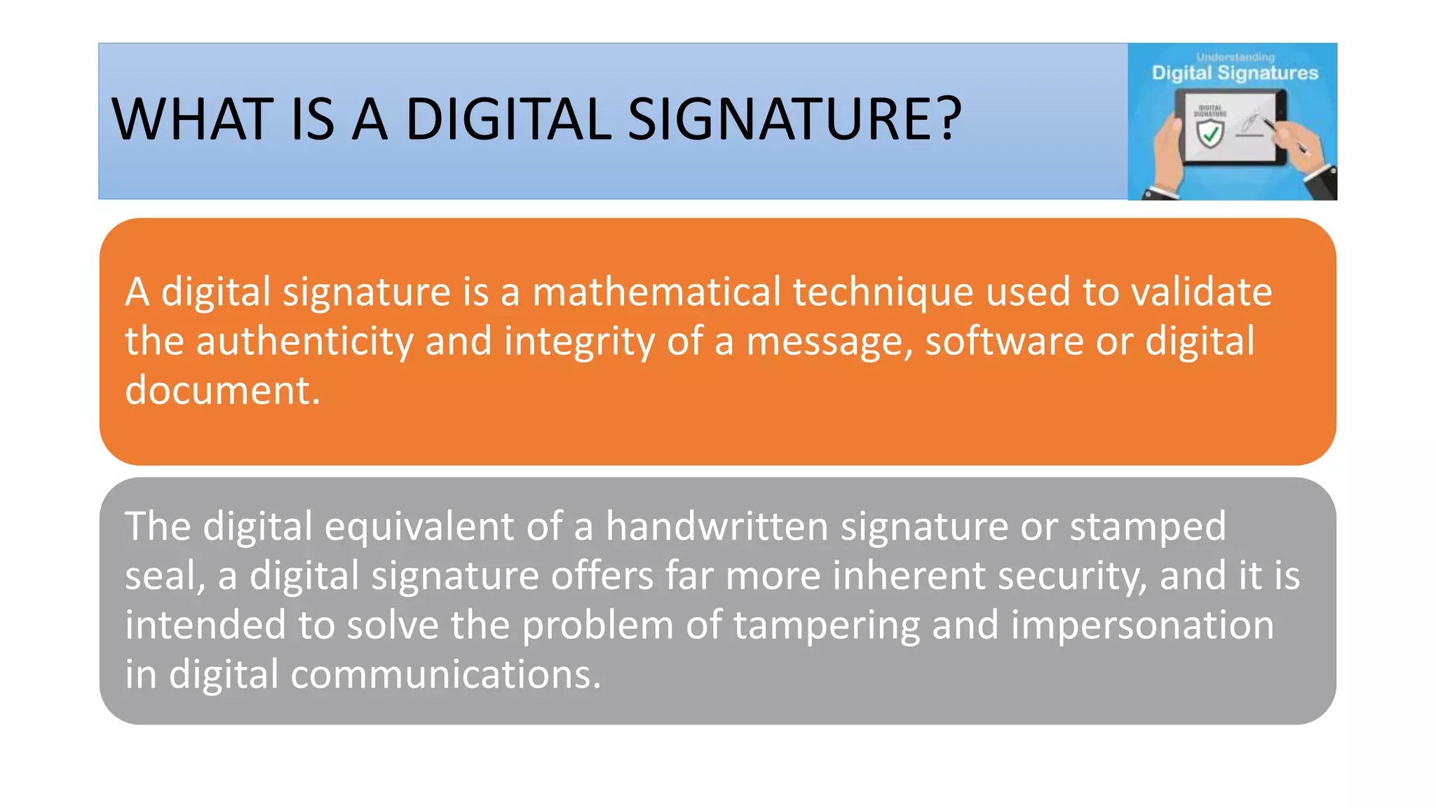 Digital signature and certificate authority | PPTX