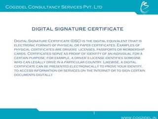 DIGITAL SIGNATURE CERTIFICATE | PPT