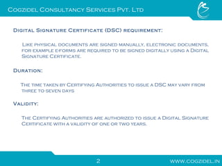 DIGITAL SIGNATURE CERTIFICATE | PPT