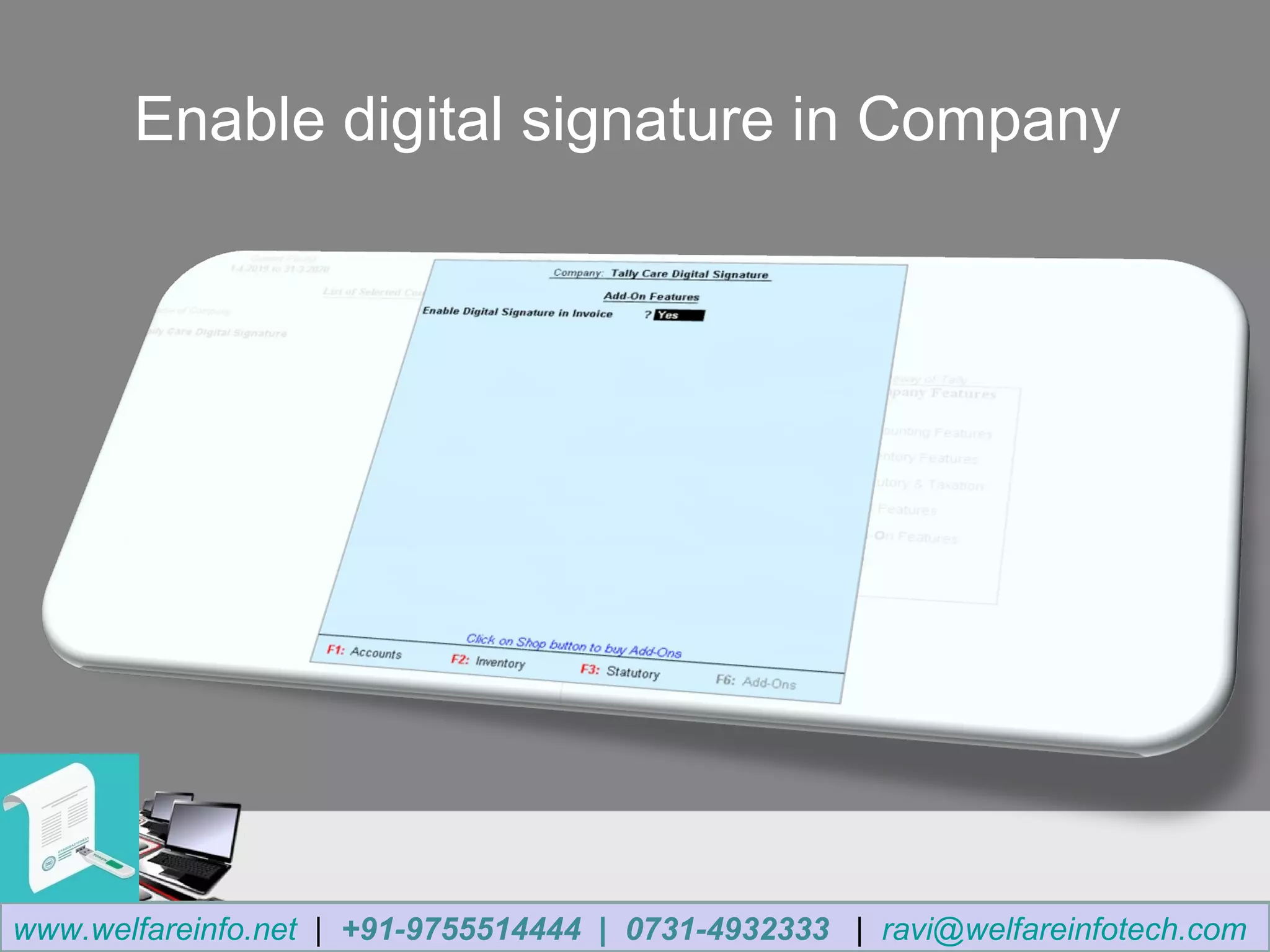 Digital Signature in Invoice | Tally Digital Signature | PPT