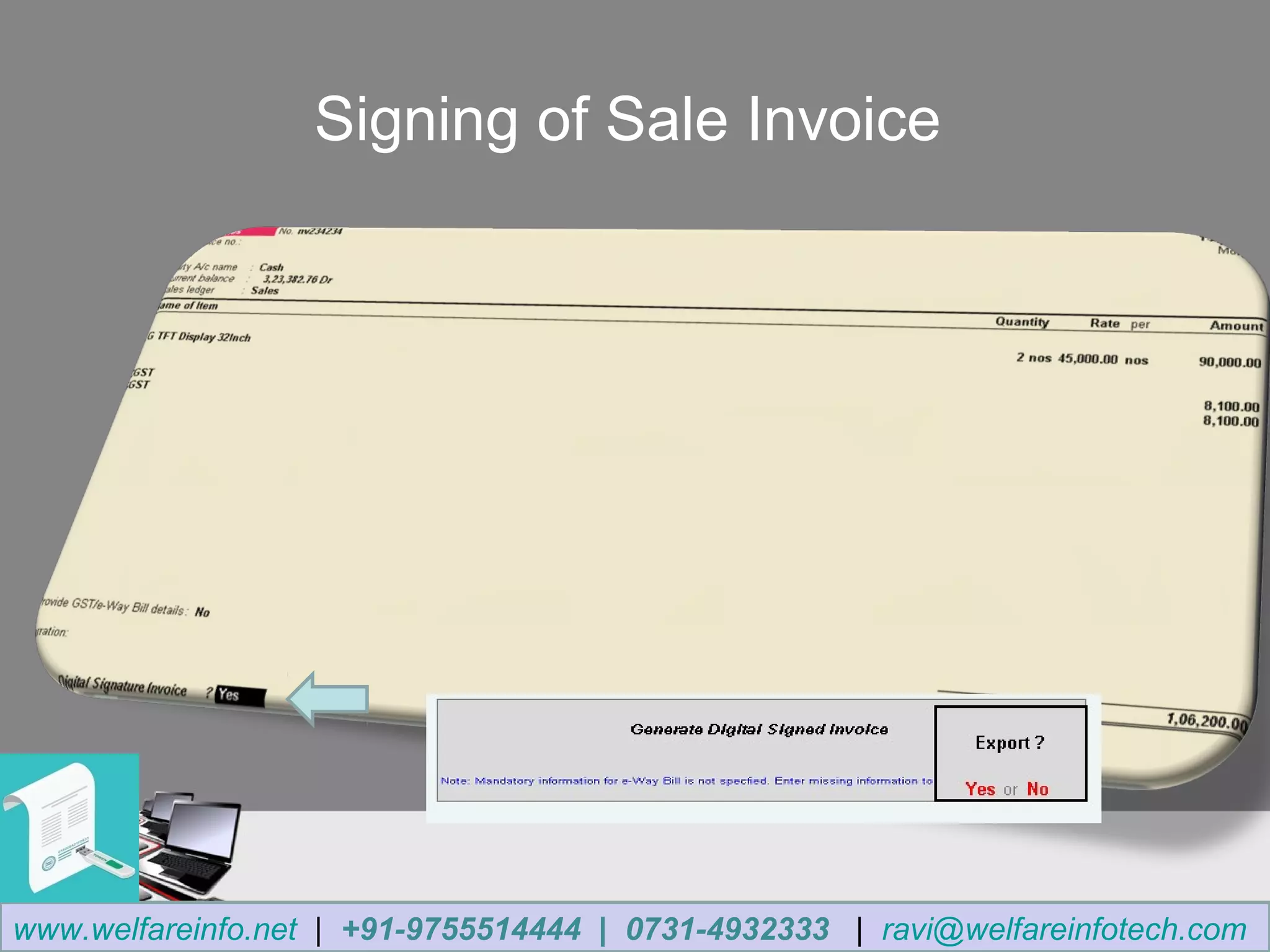 Digital Signature in Invoice | Tally Digital Signature | PPT