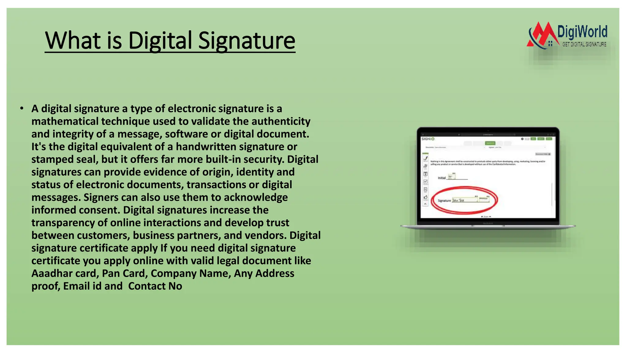 Digital signature for invoice sing in gurgaon | PPTX