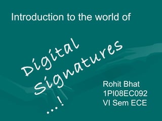 Introduction to Digital signatures | PPT