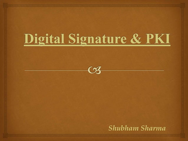 Digital signature & PKI Infrastructure | PPTX | Information and Network ...