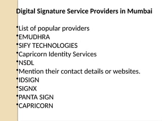 Digital signature for tax audit in Mumbai | PPT