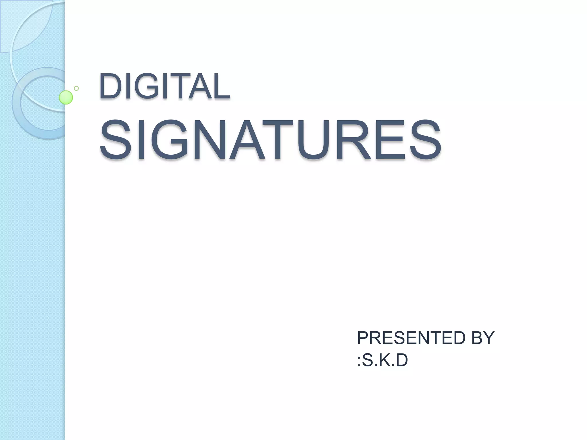 Digital signatures | PPT
