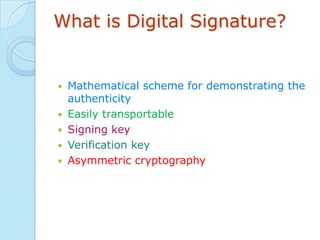 Digital signatures | PPT