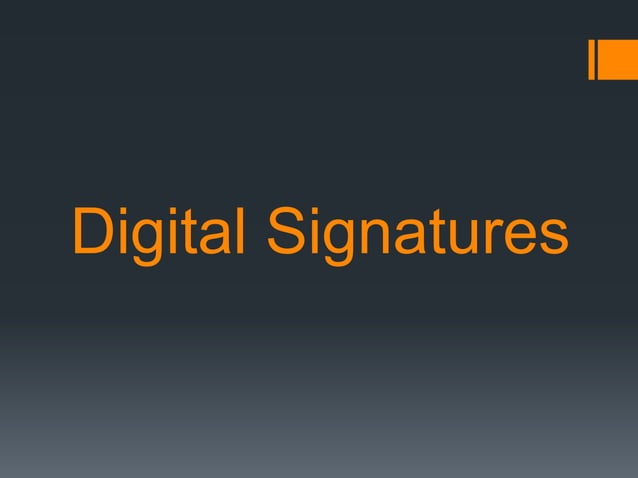 Digital signatures | PPT