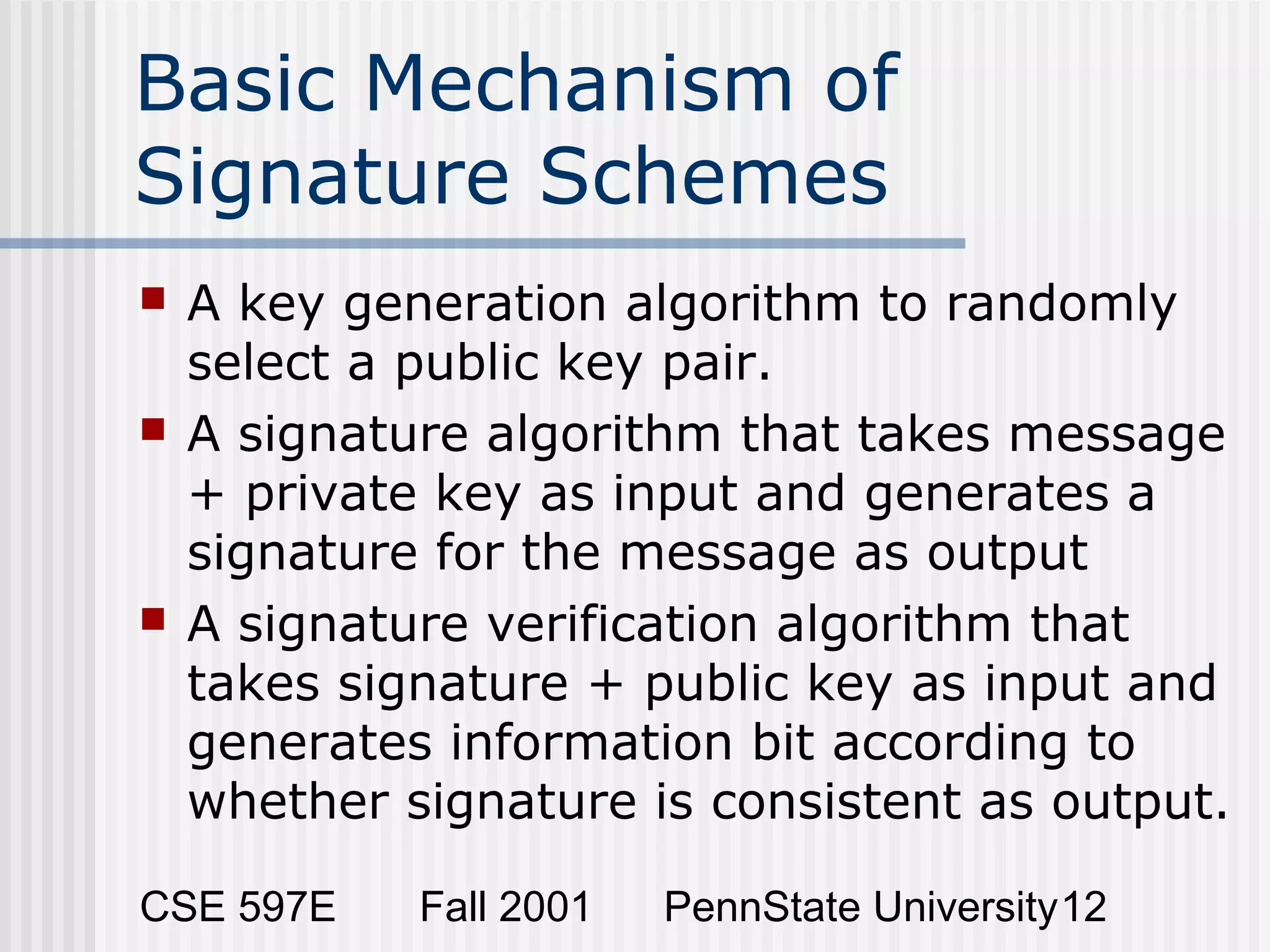 Digital signature schemes | PPT