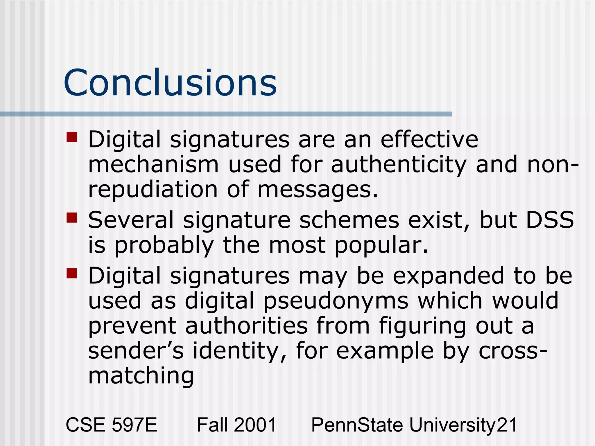 Digital signature schemes | PPT