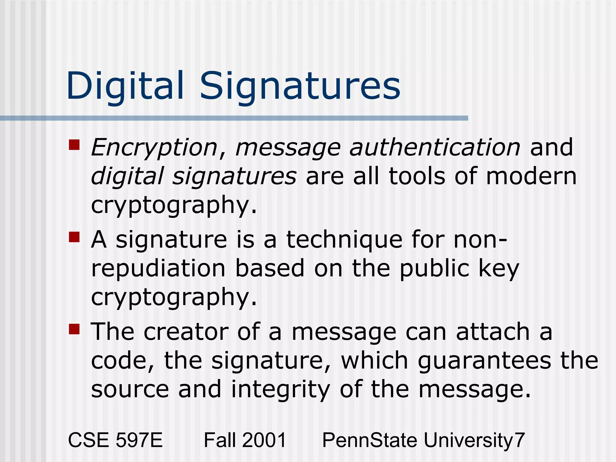 Digital signature schemes | PPT