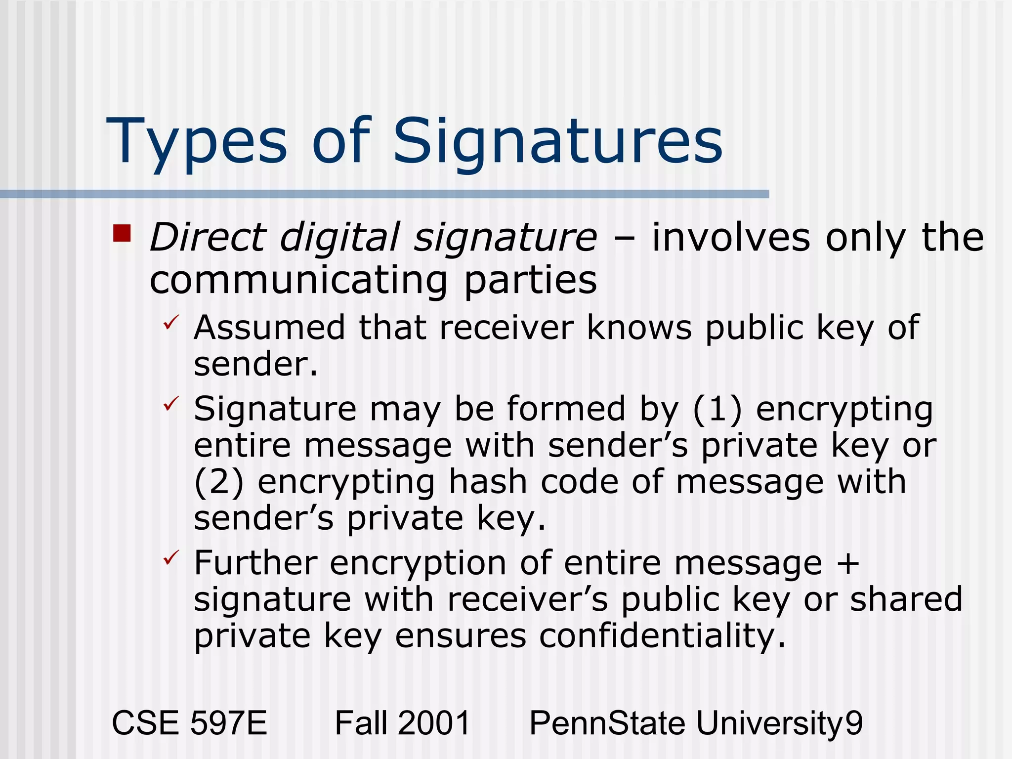 Digital signature schemes | PPT