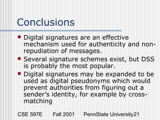 Digital signature schemes | PPT
