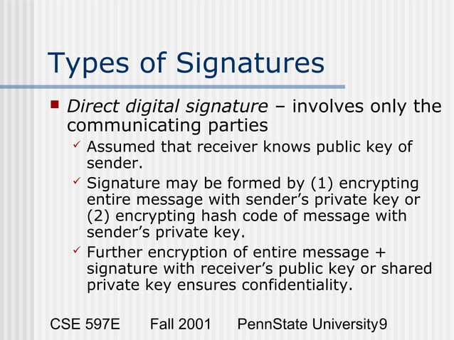 Digital signature schemes | PPT | Information and Network Security ...