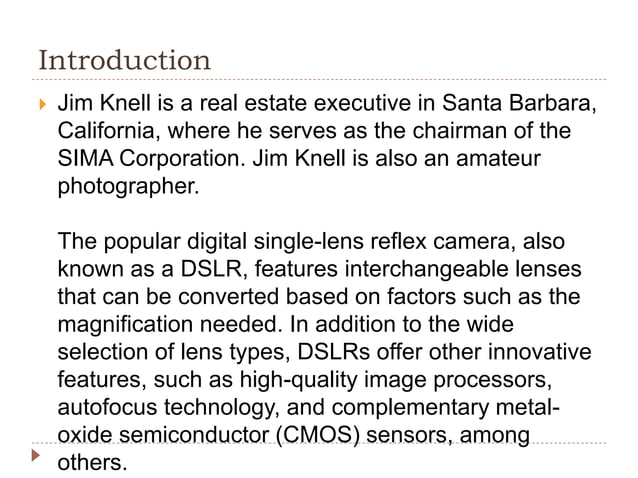 Digital SLR Technology | PPTX