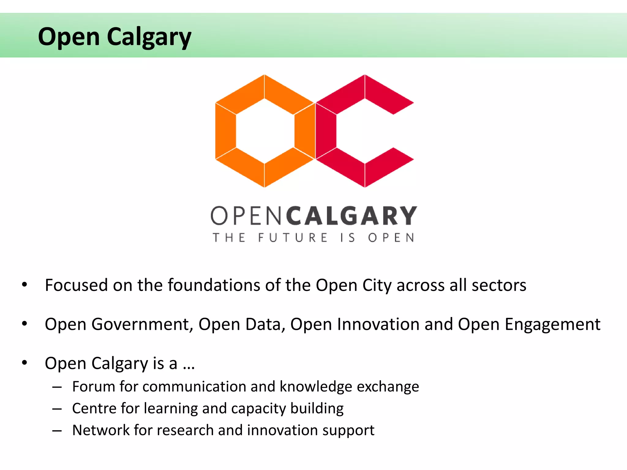 Digital Social Innovation - Data for Good & Open Calgary | PPT