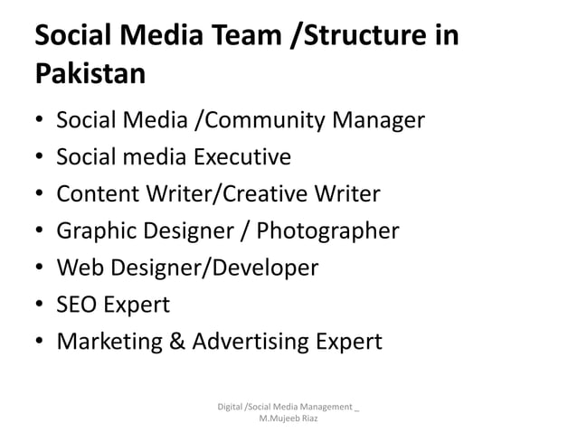 Digital & social media team structure | PDF