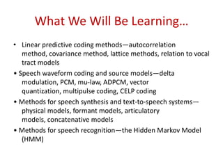 Digital speech processing lecture1 | PPTX