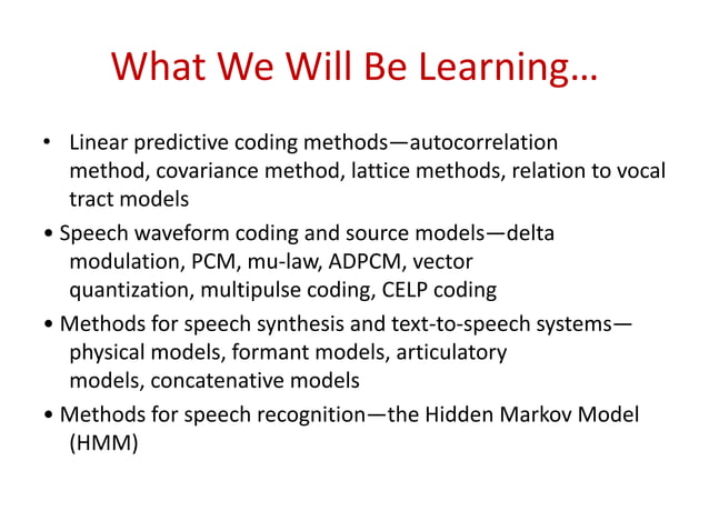 Digital speech processing lecture1 | PPTX
