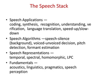 Digital speech processing lecture1 | PPTX