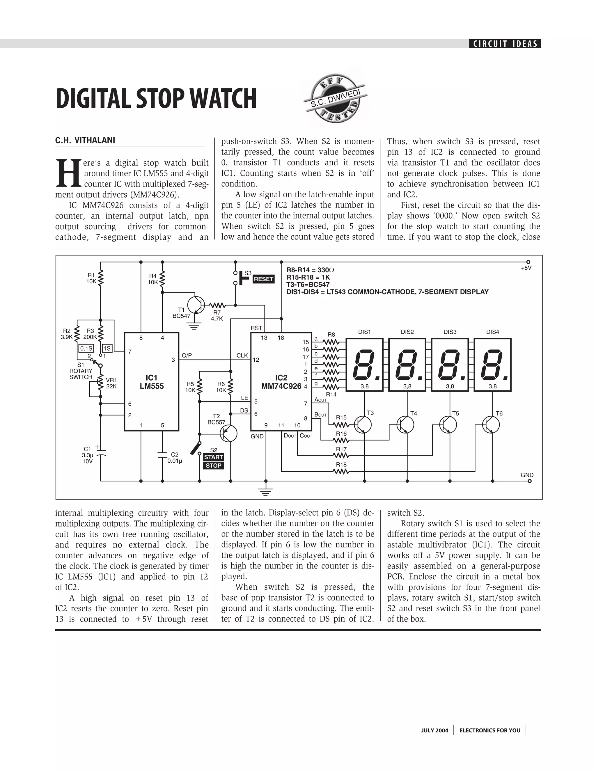 Digital stop watch | PDF