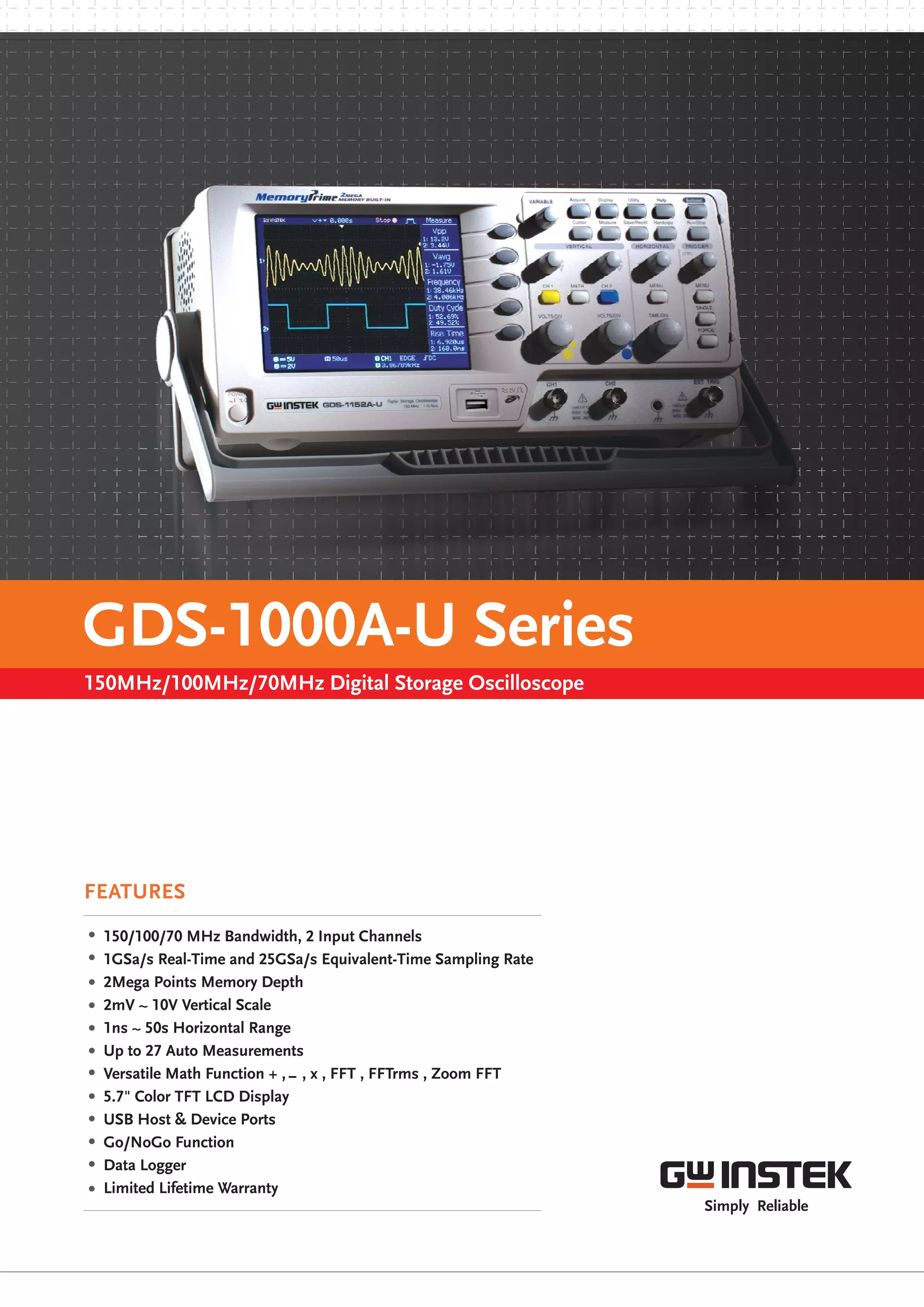 Digital Storage Oscilloscope - GDS-1000A-U Series | PDF