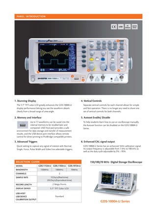 Digital Storage Oscilloscope - GDS-1000A-U Series | PDF