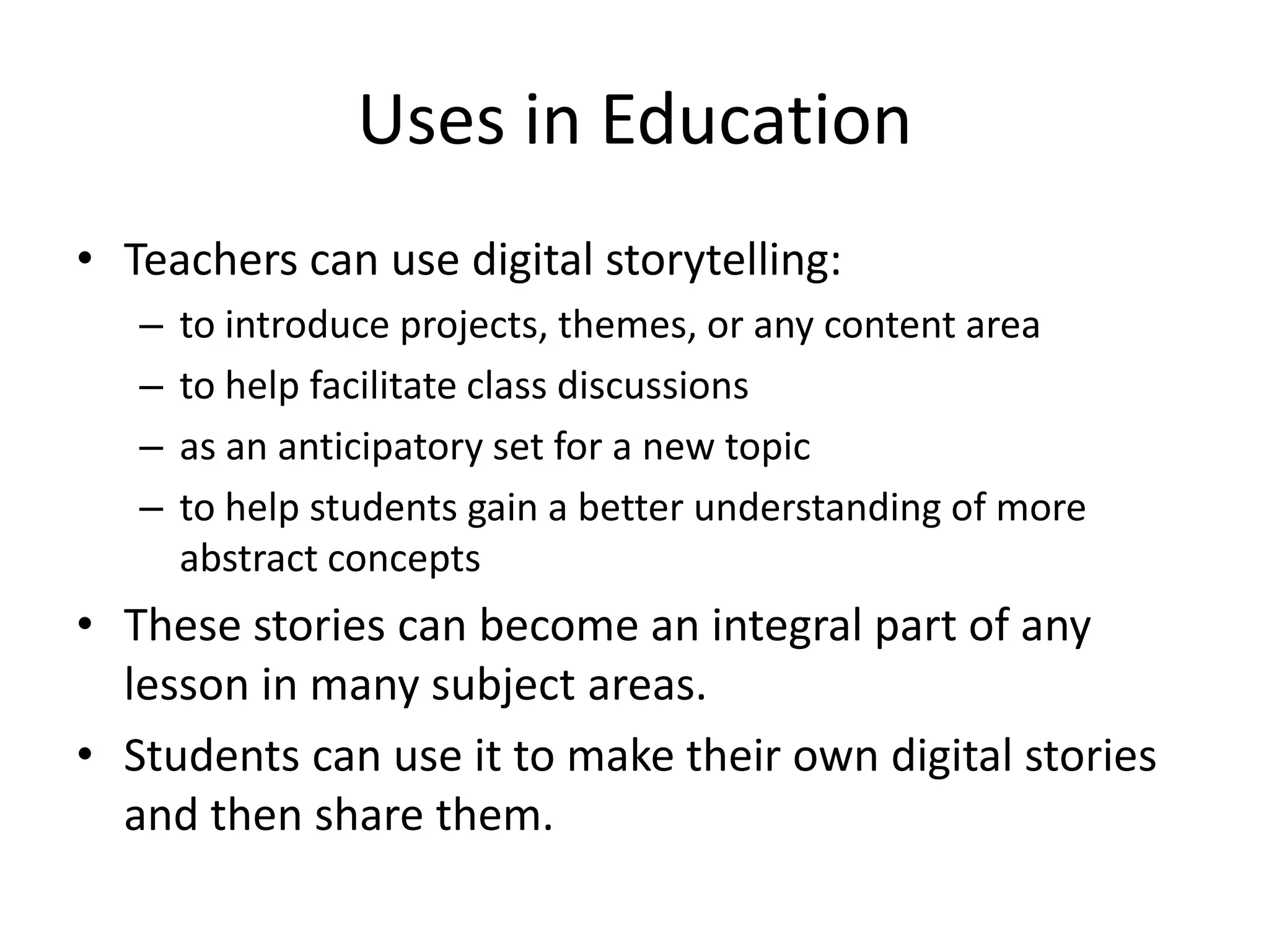 Digital storytelling by Sue Bassett | PPT