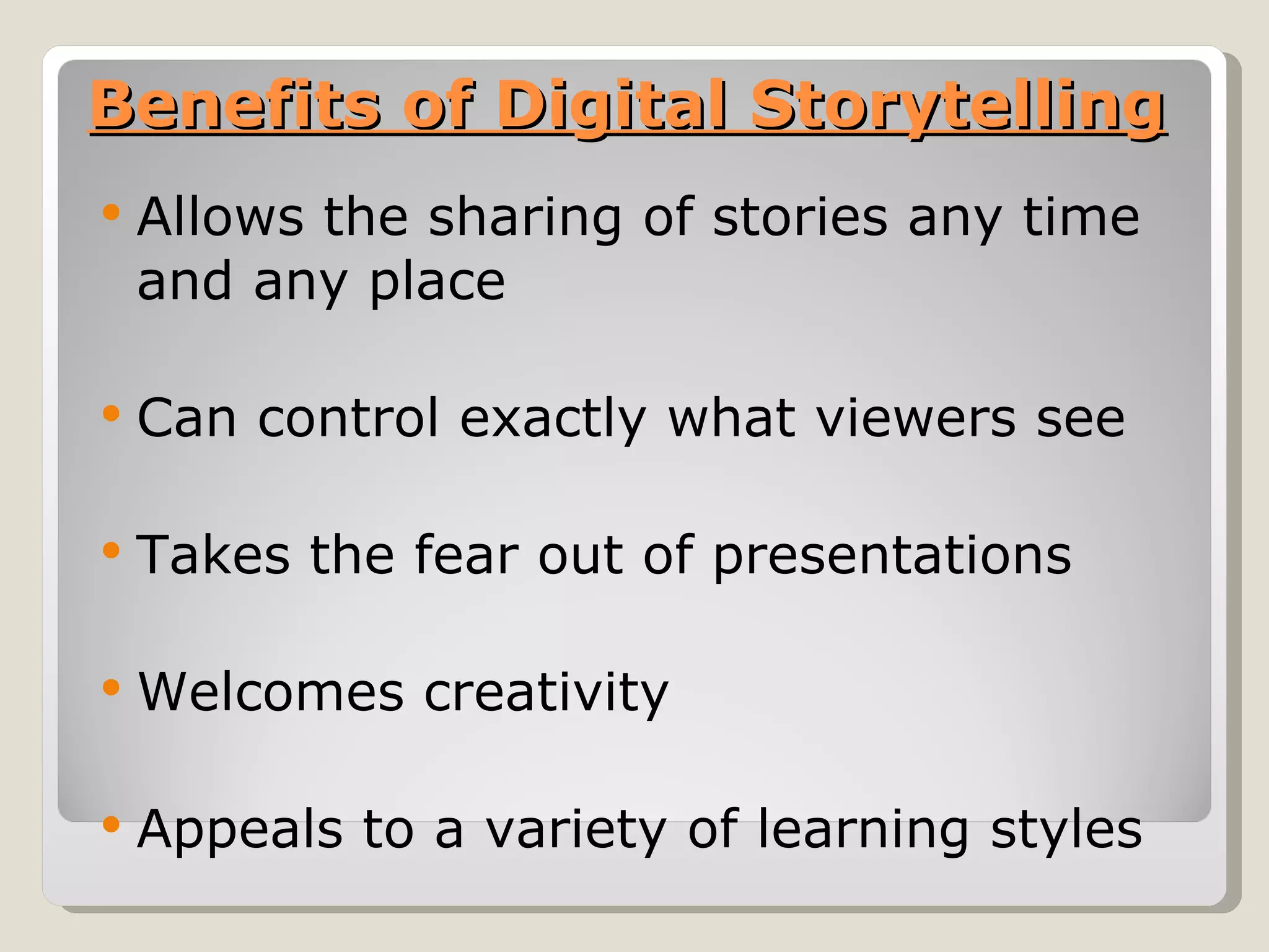 Digital Storytelling | PPT | Free Download