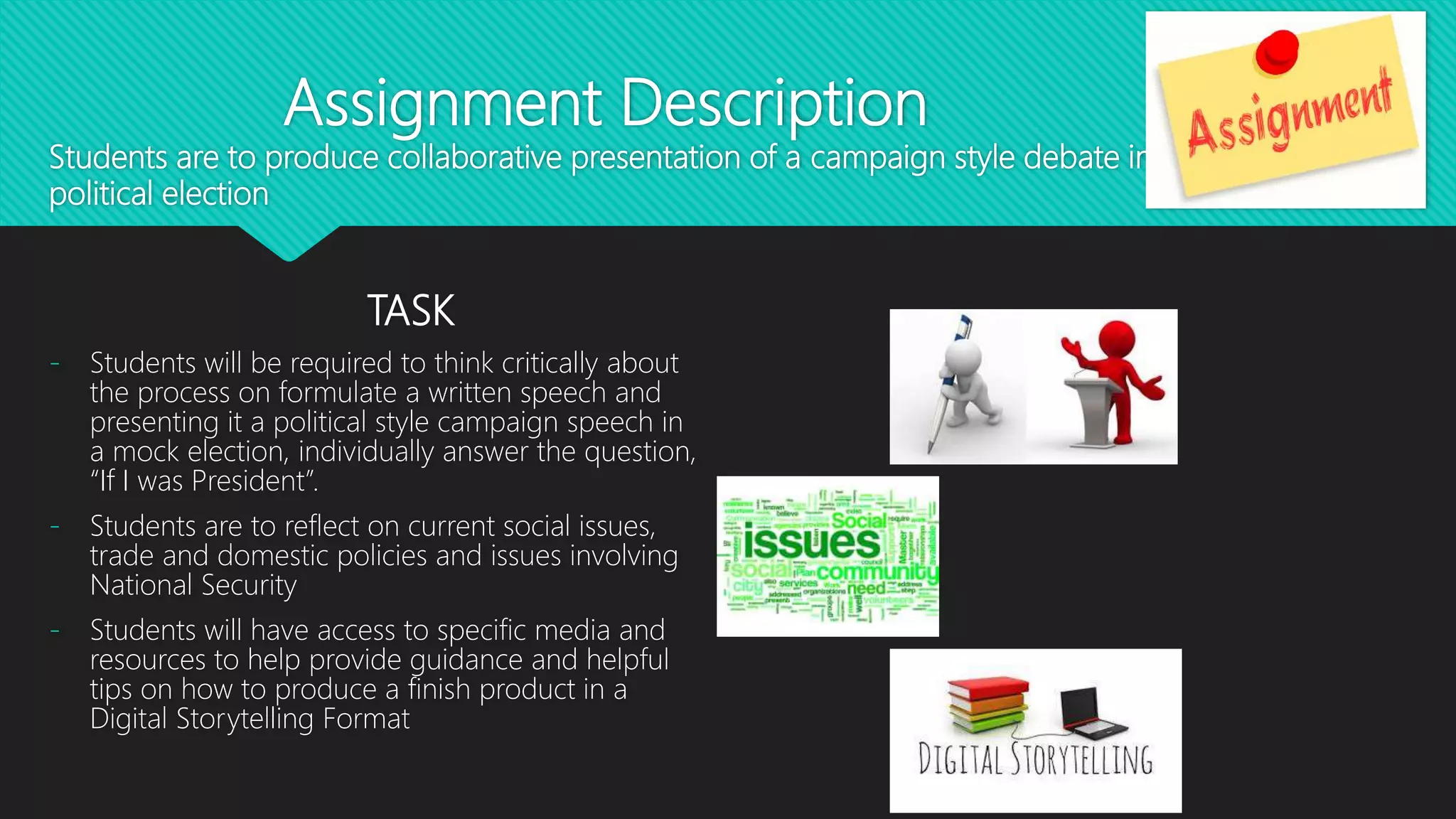 Digital storytelling assignment example | PPTX