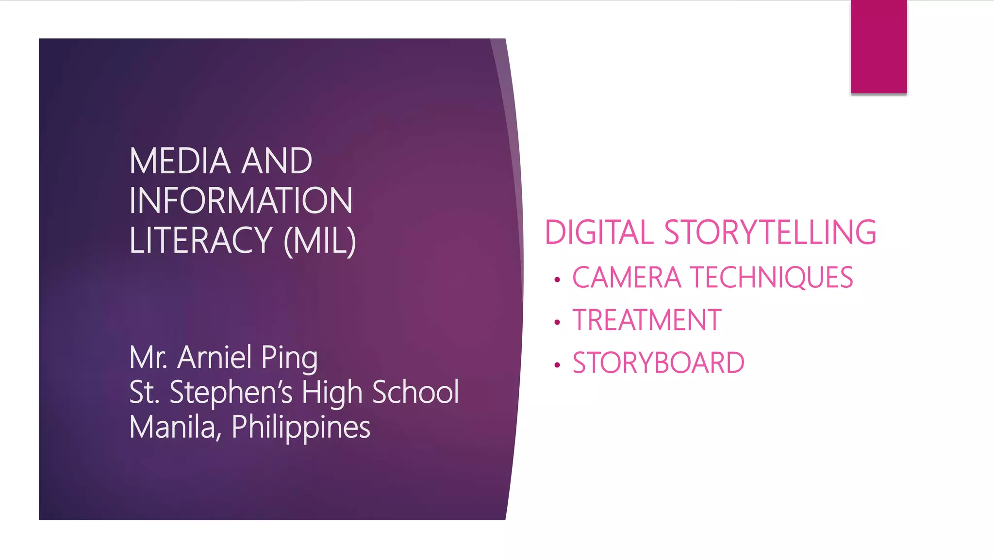 Media and Information Literacy (MIL) - 6. Media and Information ...