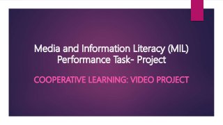 Media and Information Literacy (MIL) - 6. Media and Information ...