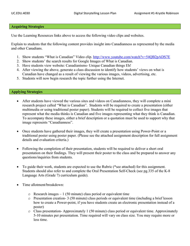 Digital storytelling lesson plan | PDF | Arts and Crafts | Hobbies & Interests